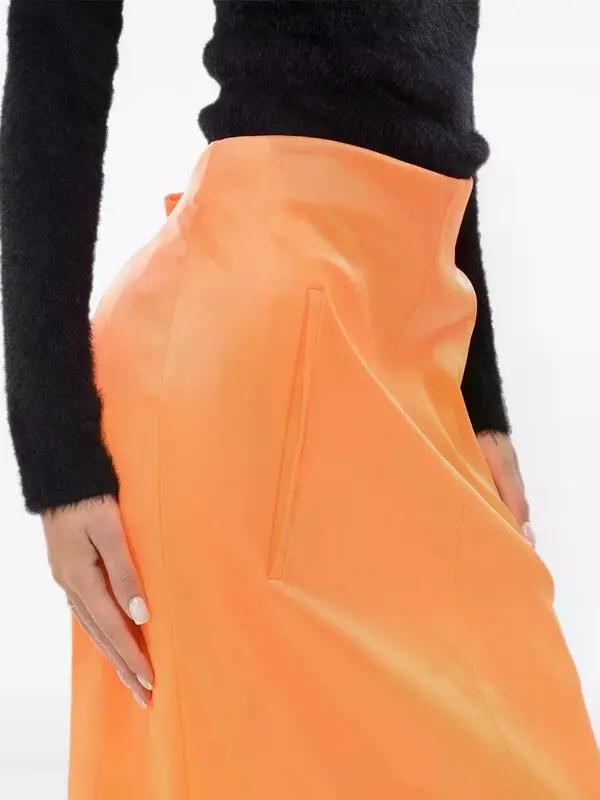 Off-White Technical Fabric Longuette With Back Slit Midi Skirt