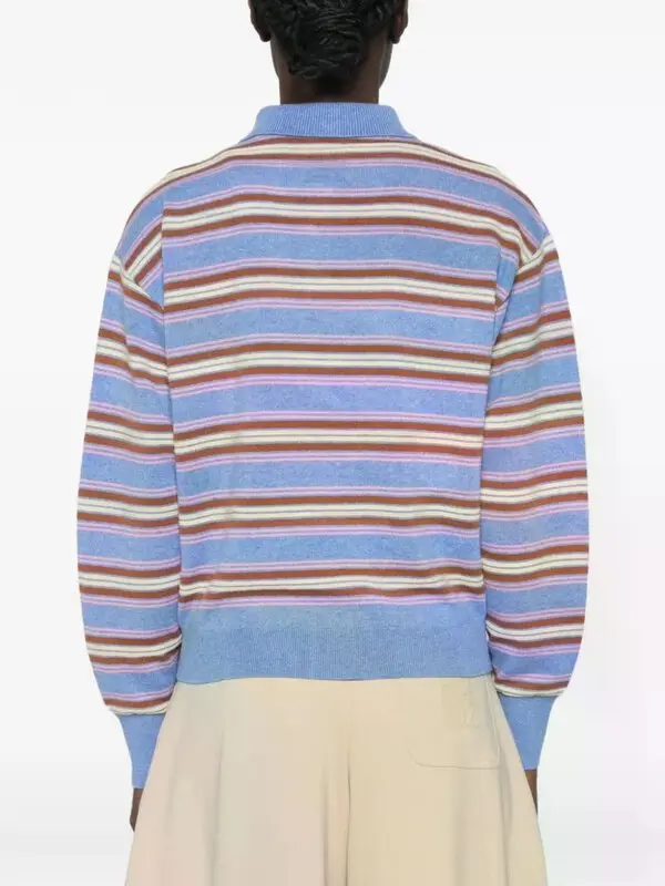 Guest In Residence Striped Long-sleeves Polo Top