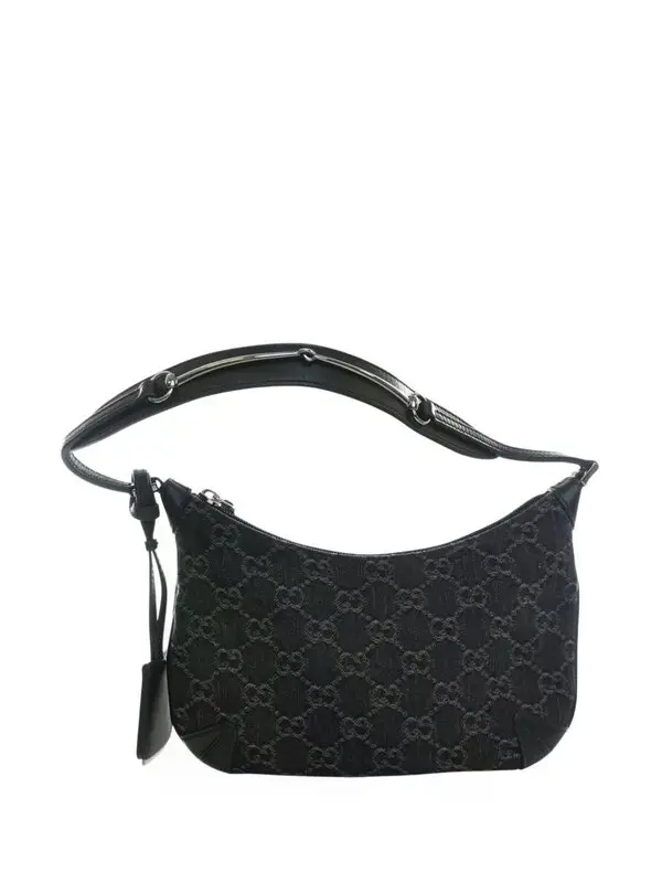 Gucci Small Gg Denim Horsebit Hobo Bag