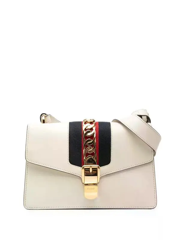 Gucci 2000-2015 Small Calfskin Web Sylvie Satchel