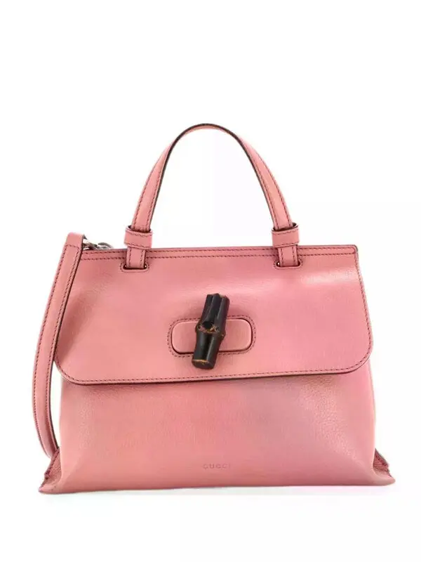 Gucci Bamboo Daily Top Handle Bag Leather Small Satchel