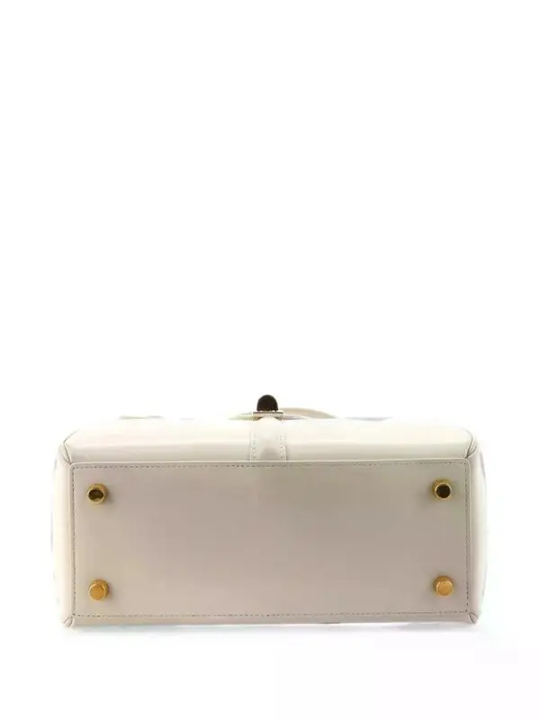 Celine 16 Top Handle Bag In Smooth Calfskin - Neutrals
