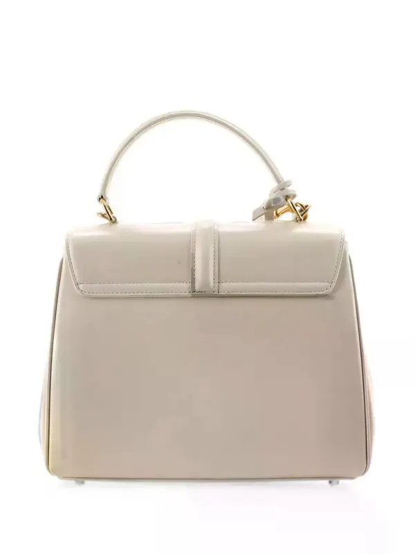 Celine 16 Top Handle Bag In Smooth Calfskin - Neutrals