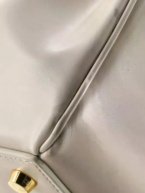 Celine 16 Top Handle Bag In Smooth Calfskin - Neutrals