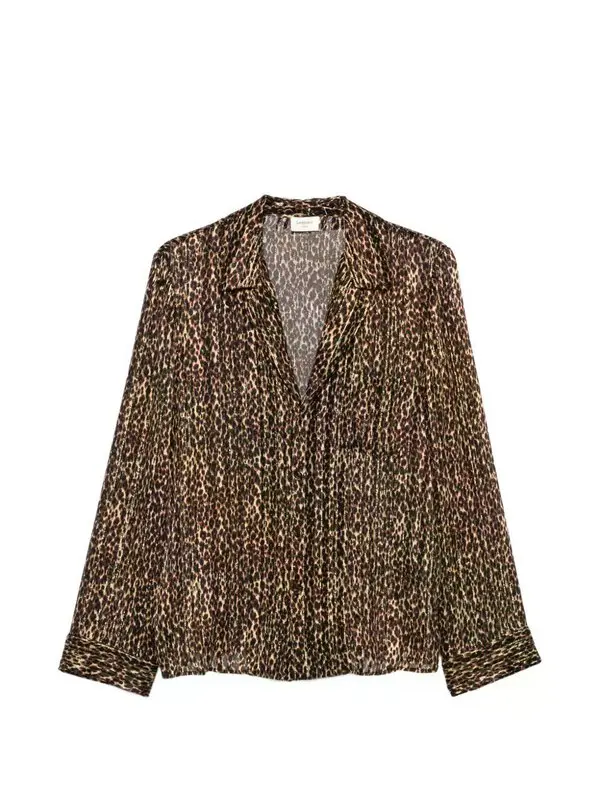 Saint Laurent Leopard-print Shirt - Brown