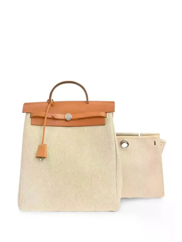 Hermès 1999 Toile H Herbag A Dos 2 In 1 Backpack