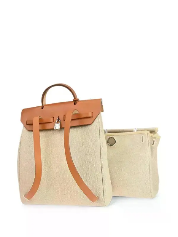 Hermès 1999 Toile H Herbag A Dos 2 In 1 Backpack