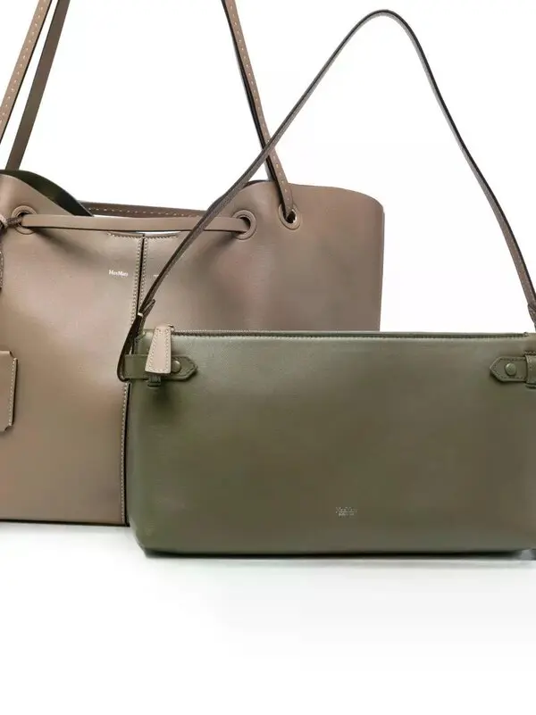 Max Mara Mixed Doubles Leather Tote Bag