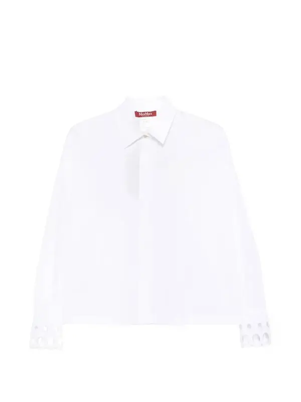 Max Mara Laser-cut Buttoned Shirt - White
