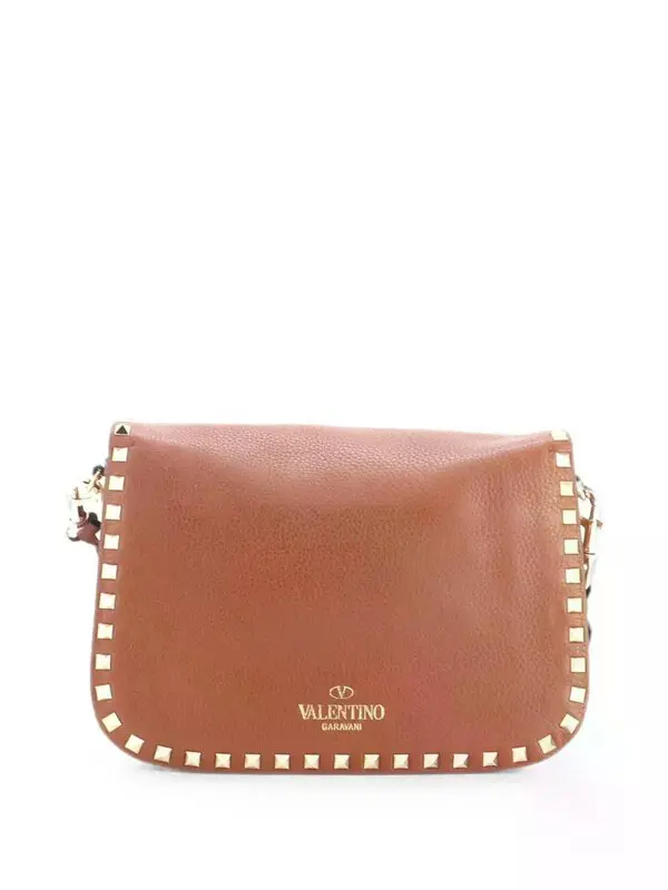 Valentino Garavani Rockstud Flip Lock Flap Bag Leather Large Shoulder Bag
