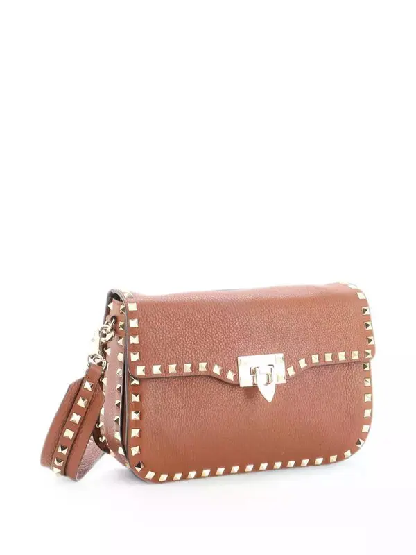 Valentino Garavani Rockstud Flip Lock Flap Bag Leather Large Shoulder Bag