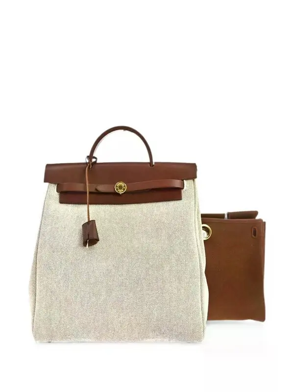Hermès 2001 Toile H Officier Herbag A Dos 2 In 1 Backpack
