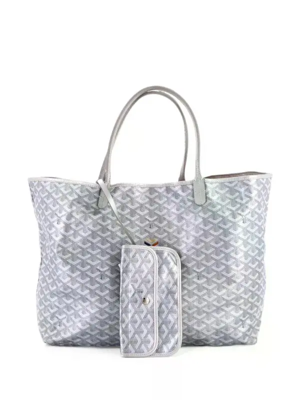 Goyard Saint Louis Precious Metals Coated Canvas Gm Tote Bag - Silver