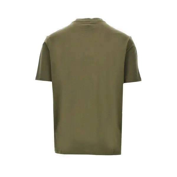 Emporio Armani Lyocell-blend Jerey T-hirt With Logo Print - Green