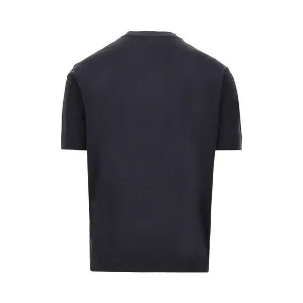 Emporio Armani Jerey T-hirt With Logo Print - Blue
