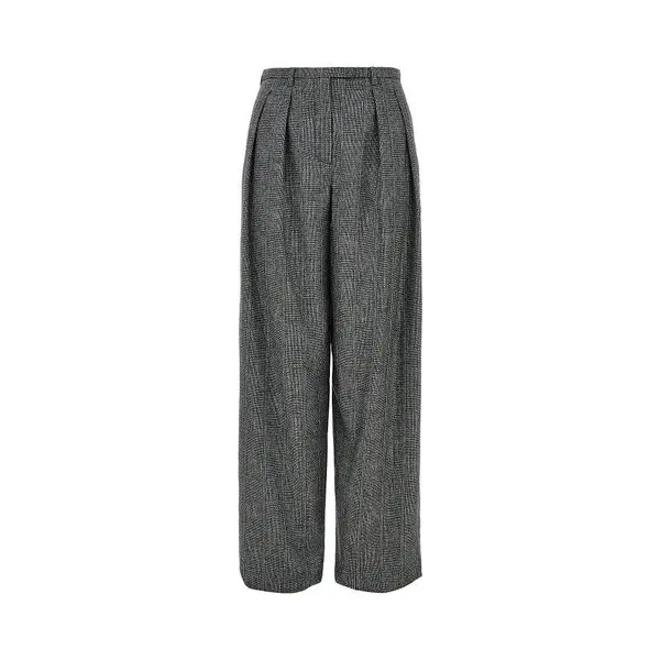 Emporio Armani Wool-blend Flannel Wide Leg Pants