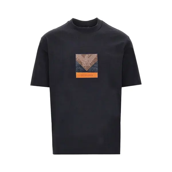 Emporio Armani Jerey T-hirt With Logo Patch