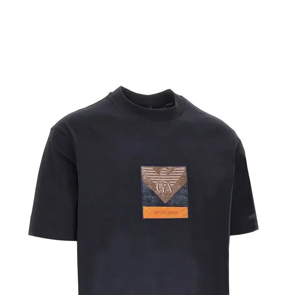 Emporio Armani Jerey T-hirt With Logo Patch