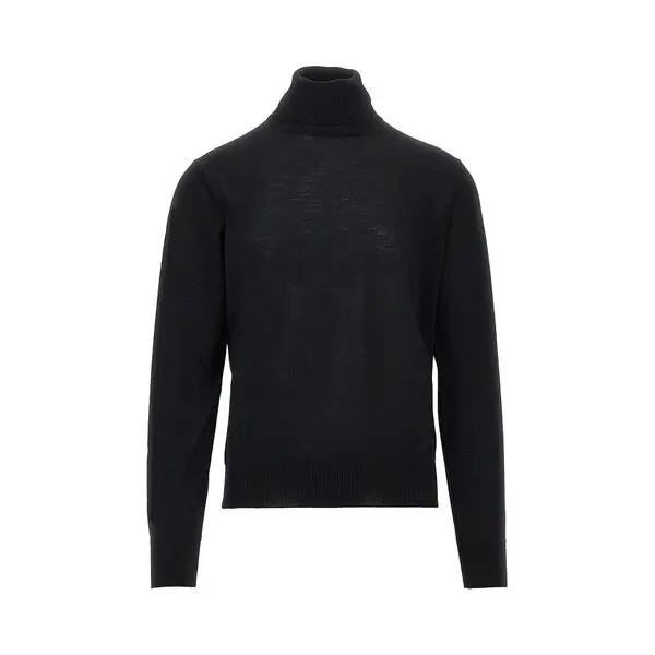 Emporio Armani Virgin Wool Turtleneck With Eagle Embroidery