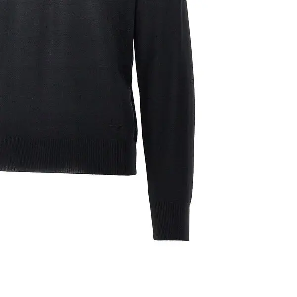 Emporio Armani Virgin Wool Turtleneck With Eagle Embroidery