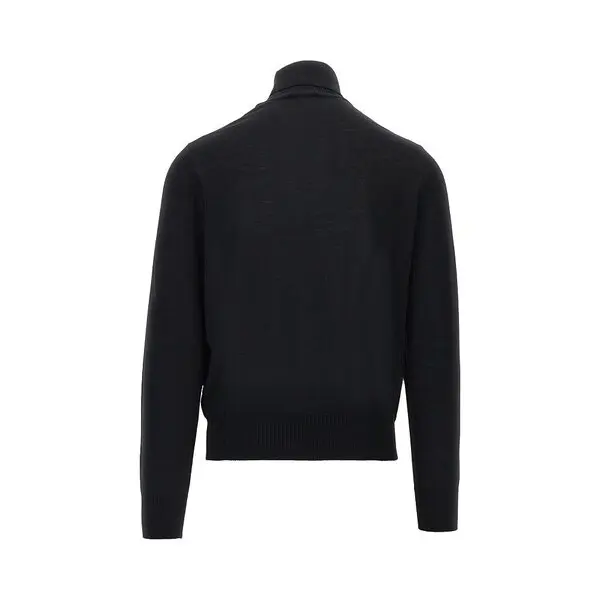 Emporio Armani Virgin Wool Turtleneck With Eagle Embroidery