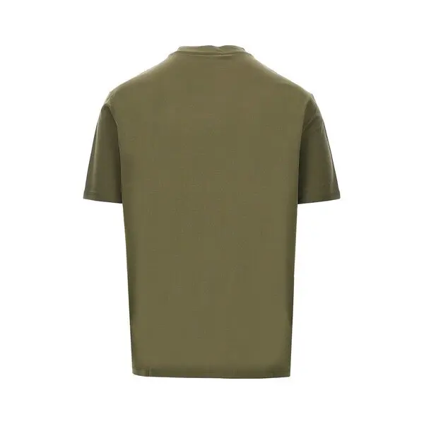 Emporio Armani Lyocell-blend Jerey T-hirt With Embroidery - Green