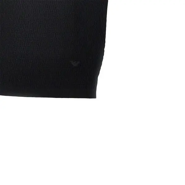 Emporio Armani Virgin Wool Knit T-shirt With All-over Pattern Stitch - Black