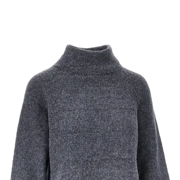 Emporio Armani Ribbed Knit Sweater With Stand Collar