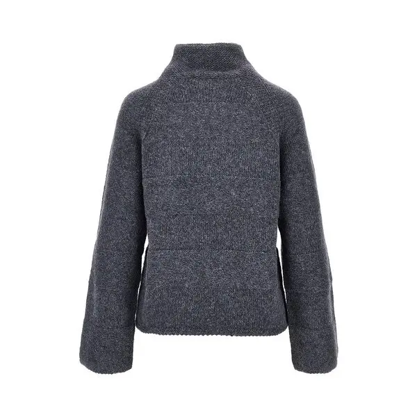 Emporio Armani Ribbed Knit Sweater With Stand Collar