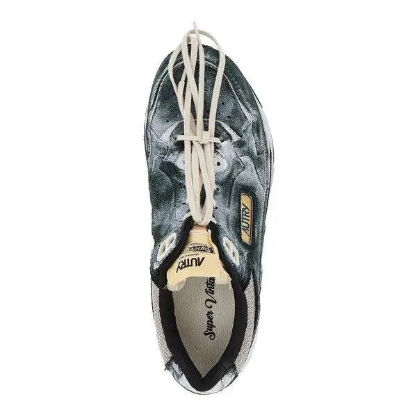 AUTRY Suede Leather And Mesh Lace-up Sneakers - Black