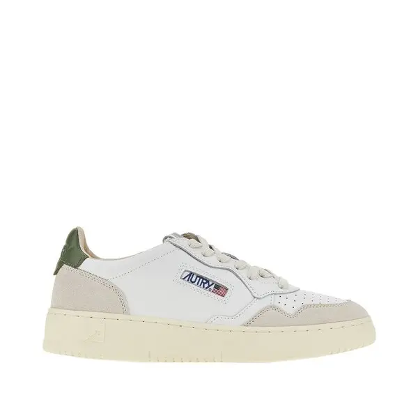 AUTRY Medalist Low Leather Sneakers With Suede Details - White