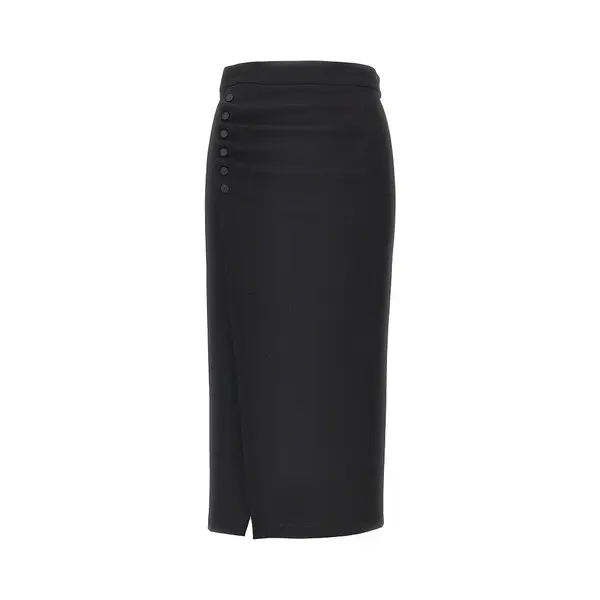 Emporio Armani Viscose-blend Midi Skirt - Black