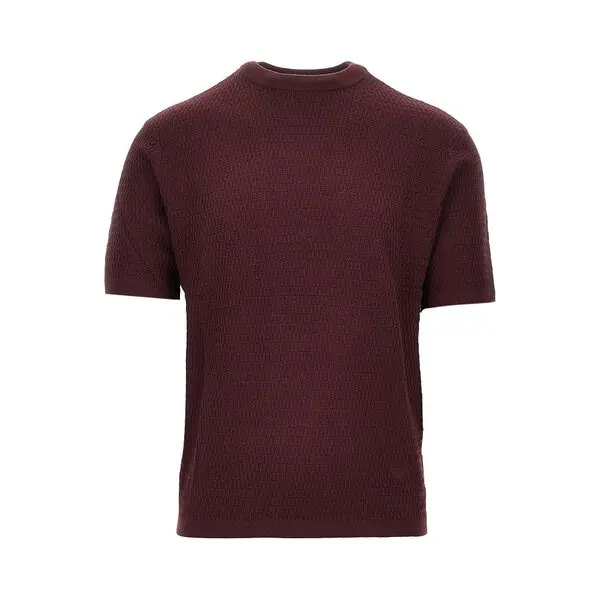 Emporio Armani Virgin Wool Knitted T-shirt - Red