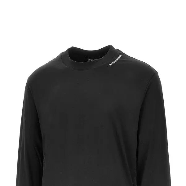 Emporio Armani Stretch Jersey T-shirt With Logo Ebroidery An - Black