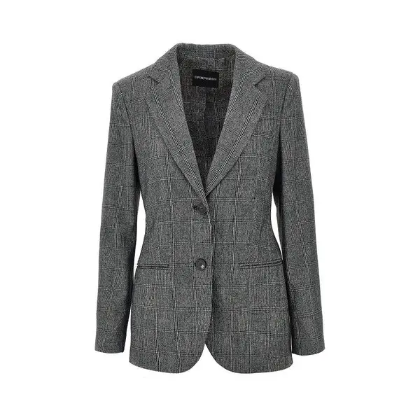Emporio Armani Wool-blend Single-breasted Flannel Jacket