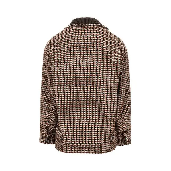 Emporio Armani Houndstooth Motif Knitted Caban