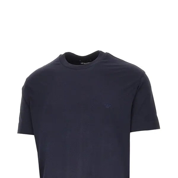 Emporio Armani Tretch Jerey T-hirt With Eagle Embroidery