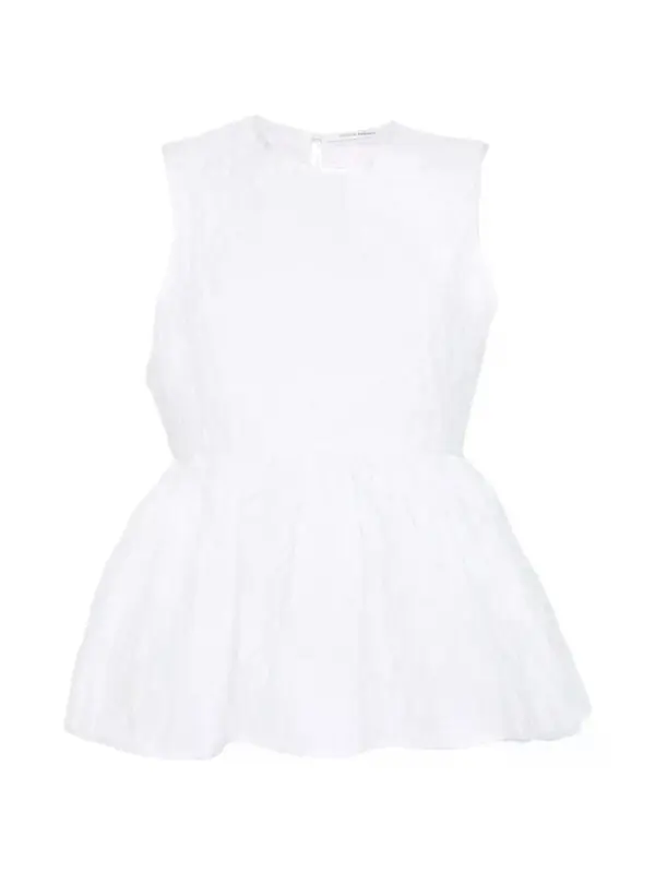 Cecilie Bahnsen Seersucker Peplum Top