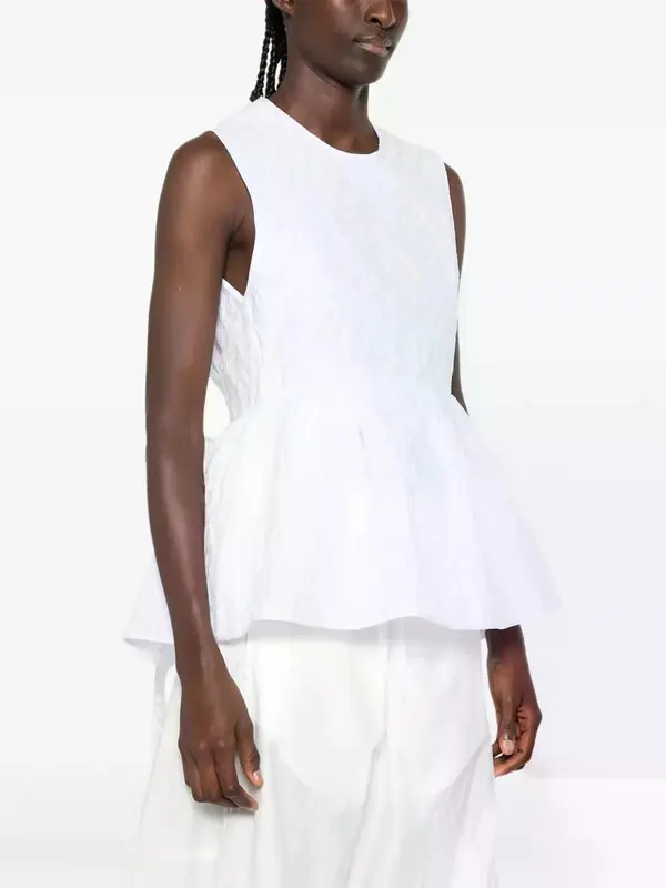 Cecilie Bahnsen Seersucker Peplum Top