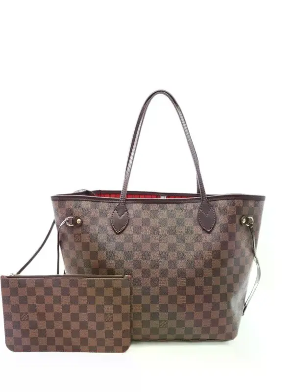 LOUIS VUITTON Damier Ebene Neverfull Mm Tote Bag - Brown