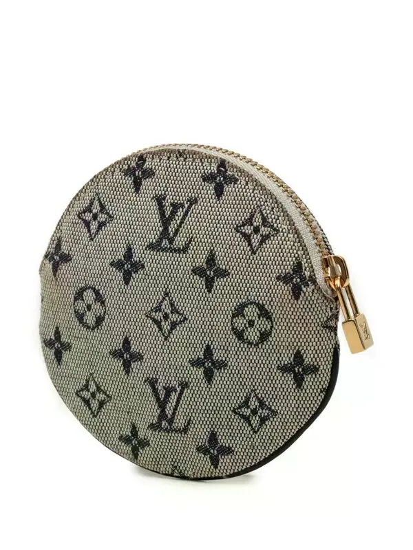 LOUIS VUITTON 2005 Monogram Mini Lin Round Purse Coin Pouch - Grey