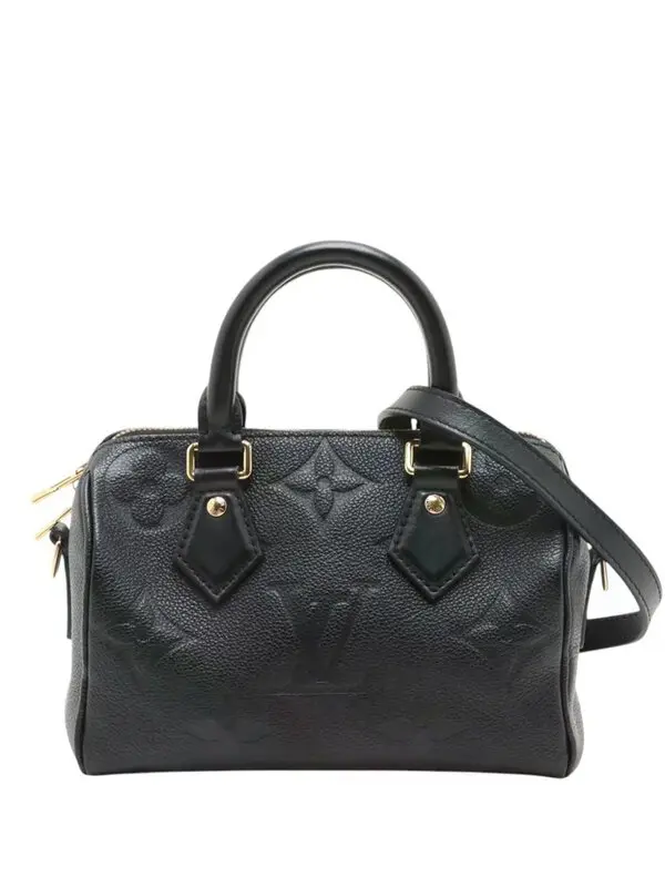 LOUIS VUITTON 2020-2026 Monogram Giant Empreinte Speedy Bandouliere 20 Satchel - Black