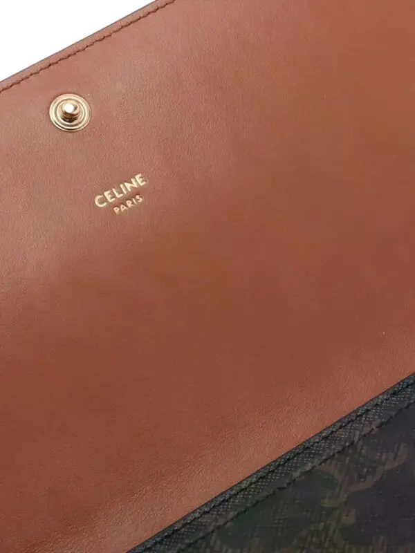 Celine 2000-2026 Triomphe Coated Canvas Triomphe Multi Pochette Satchel