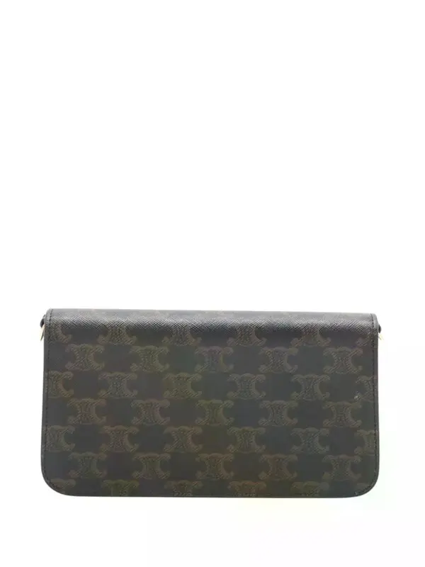 Celine 2000-2026 Triomphe Coated Canvas Triomphe Multi Pochette Satchel