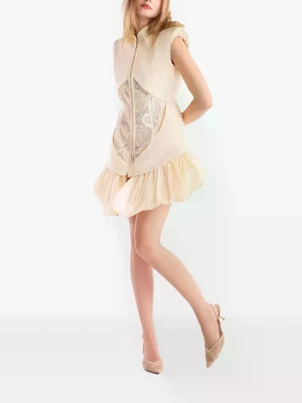 GABY CHARBACHY Lace-panelled Bubble-skirt Mini Dress