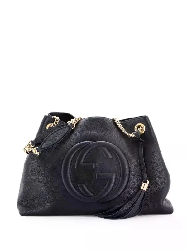 Gucci Soho Chain Strap Leather Medium Shoulder Bag - Black