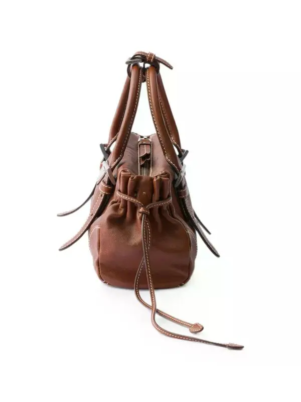 Prada Small Karin Buckled Leather Tote Bag - Brown