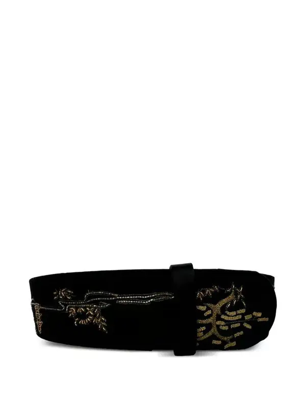 Alexander McQueen Embellished Suede Belt - Black