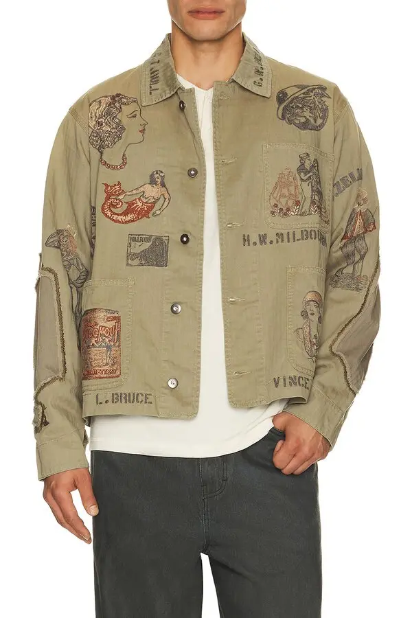 SAMUEL ZELIG Duffle Chore Jacket In Green