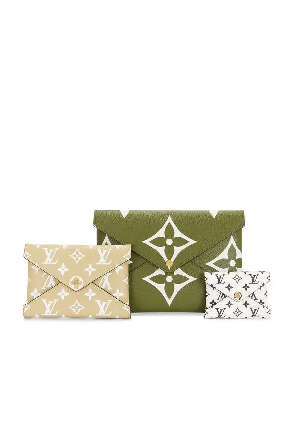 LOUIS VUITTON Monogram Giant Kirigami Pochette Set In Green